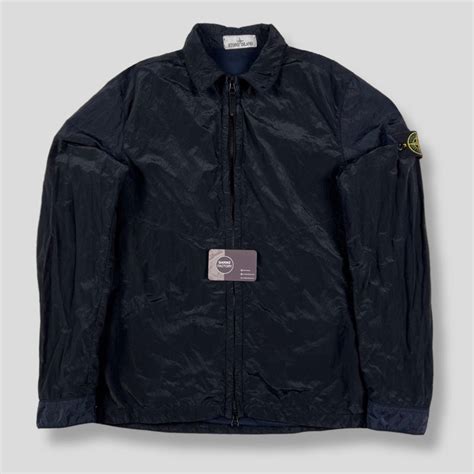 Stone Island Nylon Metal Lined Overshirt Navy Garmz Factory