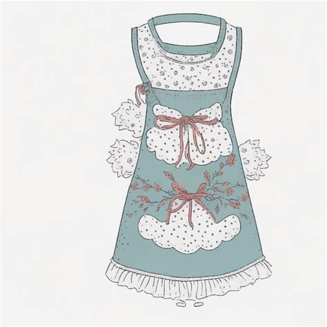 Premium Vector Cute Vintage Apron Vector Illustration White Background