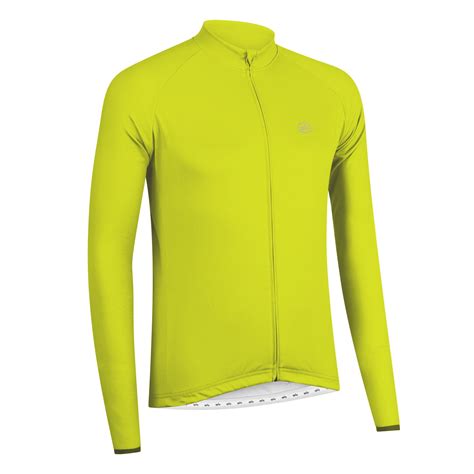 Solo Mens Sun Protect Long Sleeve Cycling Jersey Sulphur Yellow