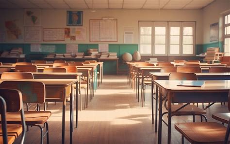 Premium Ai Image Back To School An Empty High School Classroom Awaits