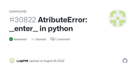 Atributeerror Enter In Python · Community · Discussion 30822 · Github