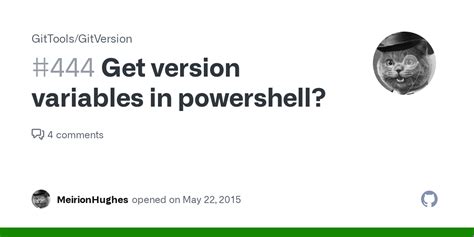 Get Version Variables In Powershell · Issue 444 · Gittoolsgitversion