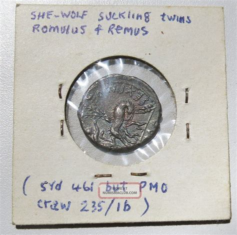 Roman Republic 137 Bc Sextus Pompeius Denarius Coin She Wolf Romulus And Remus