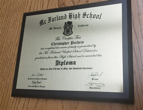 Texas High School Diploma Certificate