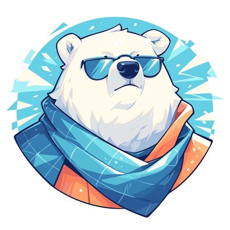 Premium Vector A Resilient Polar Bear Software Engineer Cartoon Style