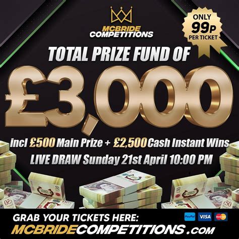 £3000 April Prize Fund £500 £2500 Instant Wins Mcbride
