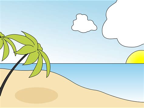 How To Draw A Beach Scene 6 Steps With Pictures