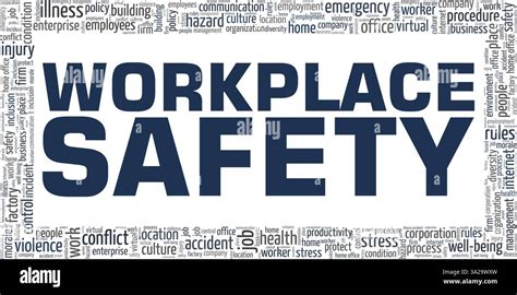 Workplace Safety Vector Illustration Word Cloud Isolated On A White Background Stock Vector