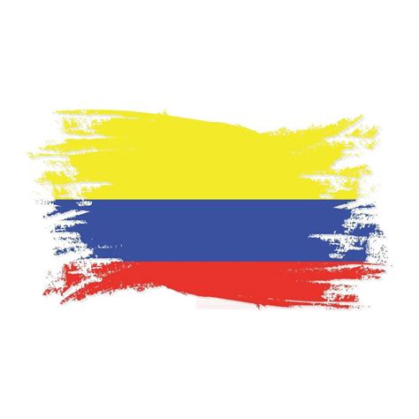 Colombia Flag With Watercolor Brush Style Design Vector Illustration