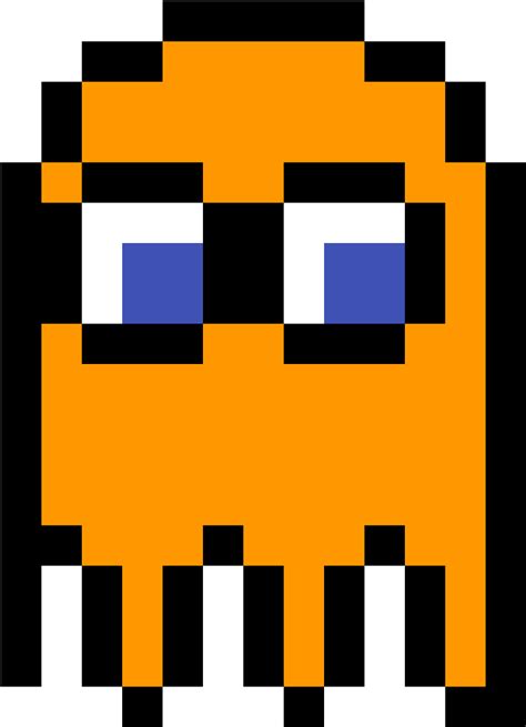Pac Man Ghost Clyde Pixel Art One Piece Ace Clipart Large Size Png