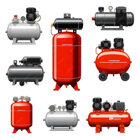 Compressor Vector Set White Background Isolated A High Quality Premium Ai Generated Vector