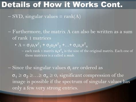 Ppt Image Compression By Singular Value Decomposition Powerpoint Presentation Id1280531