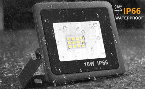 Ttiiloe 10w Led Flood Lights Outdoor Ip66 Waterproof Security Lights