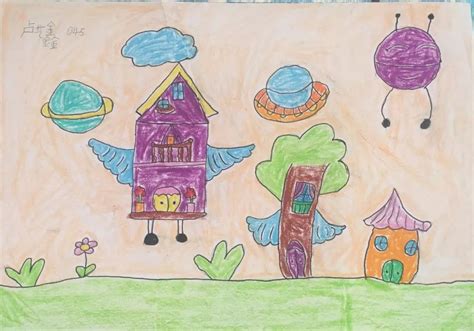 未来的家画画图片儿童科幻画科幻画未来的家大山谷图库