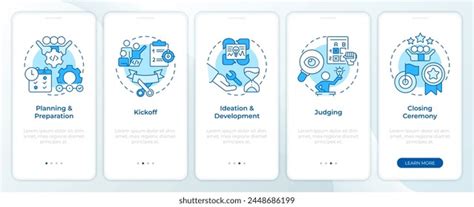 Hackathon Process Structure Blue Onboarding Mobile Stock Vector Royalty Free 2448686199