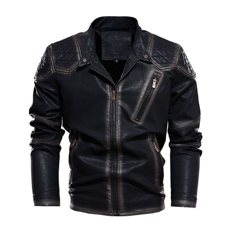 Satın Alın Men S Casual Leather Jackets For Autumn And Winter Joom