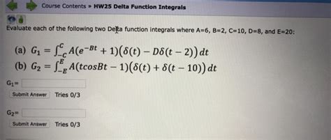 Solved Course Contents Hw25 Delta Function Integrals