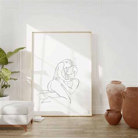 Erotic Line Art Intimate Couple Art Sensual Couple Line Art Couple