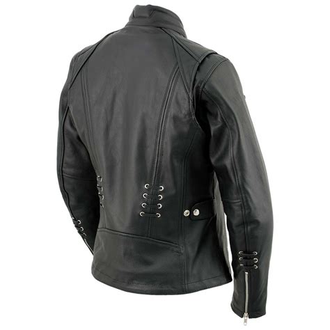 Milwaukee Leather Lkl27007 Womens Premium Black Motorcycle Riders