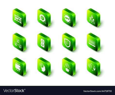 Set Nft Digital Crypto Art Binary Code Ethereum Vector Image