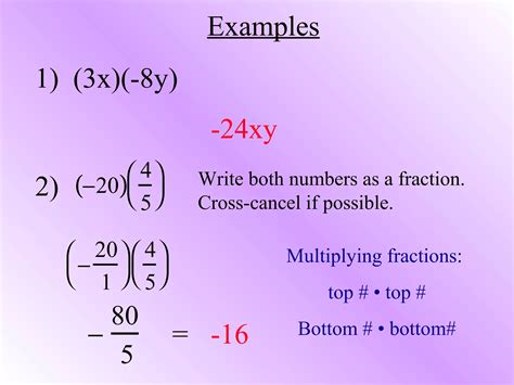 4 1 Multiplying Rational Numbers Examples Ppt