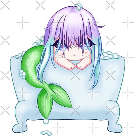 Mermaid Bath Time Chibi By Nicholicosplay Redbubble