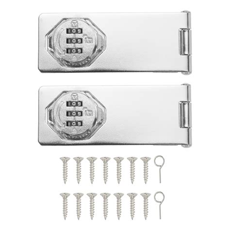 Uxcell Password Rotary Hasp Lock 5 Silver 2 Pcs Keyless 3 Digit