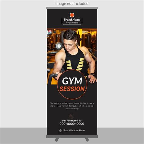 Premium Vector Simple Gym Roll Up Banner Design With Full Editable