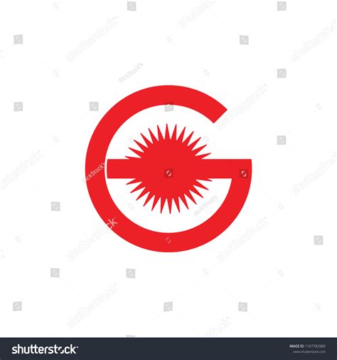 Letter G Sun Light Geometric Logo Vector De Stock Libre De Regalías