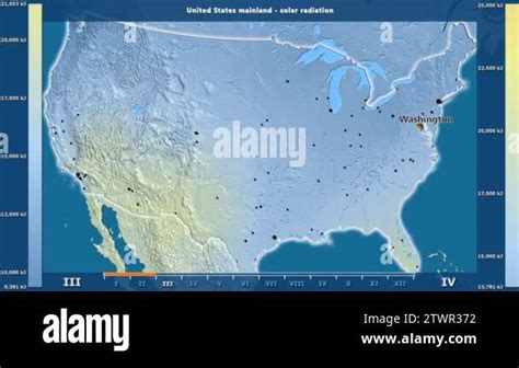 Solar Radiation By Month In The United States Mainland Area With