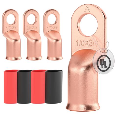 Ul Listed 10 Awg 38 Battery Cable Lugs Heat Shrink Ring Terminals End