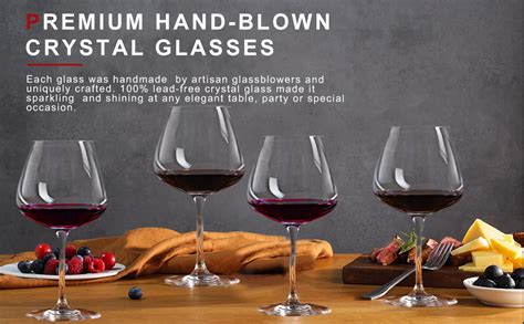 Super Large 30oz Wine Glasses Hand Blown Crystal Giant