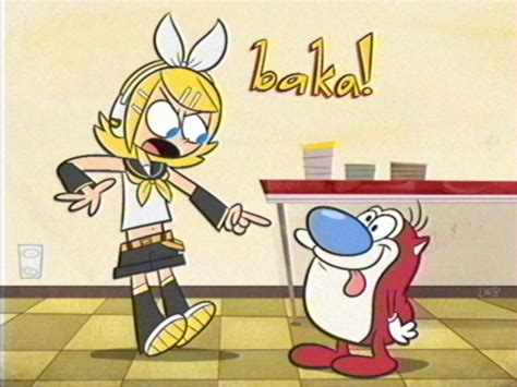 Kagamine Rin And Stimpy Vocaloid And 1 More Drawn By Lolwutburger