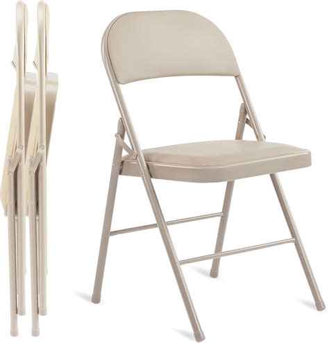Simple Deluxe 2 Pack Folding Chairs With Leather Padded