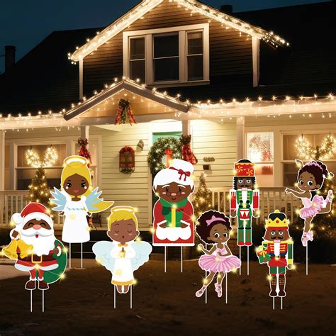 Zhanmai 8 Pcs African American Black Santa Claus Ballet