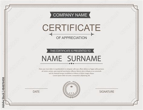 Vector Certificate Template Stock Vector Adobe Stock