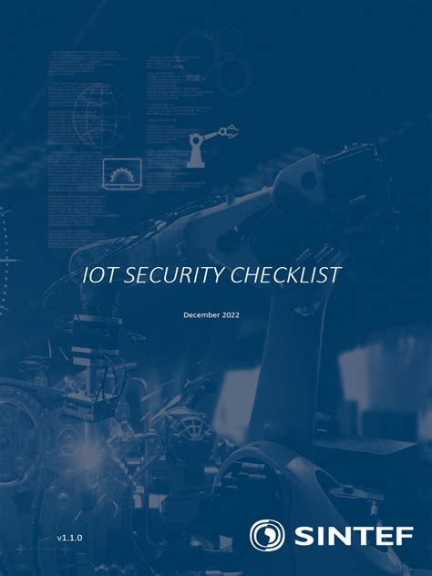 Iot Security Checklist V110 Pdf Encryption Internet Of Things