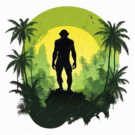 Premium Photo Art Print With Monkey Shape In The Style Of Epic