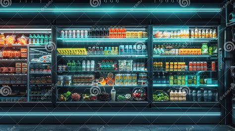 Refrigerators Different Types Of Supermarket Fledges Photo Mock Up