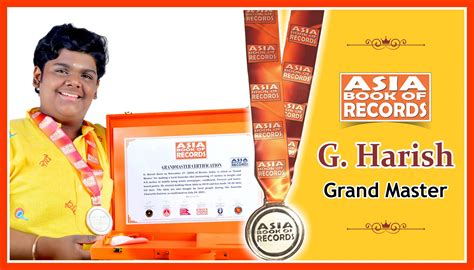 Grand Master G Harish Asia Book Of Records