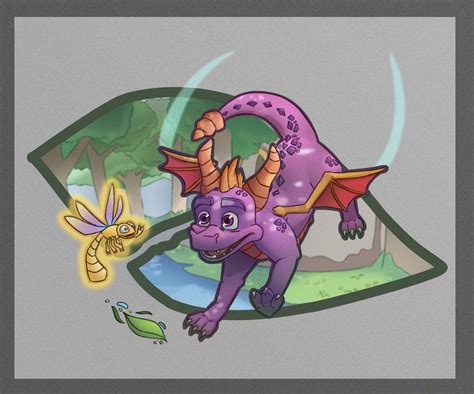 Spyro And Sparx In Summer Forest By Toyas World On Deviantart