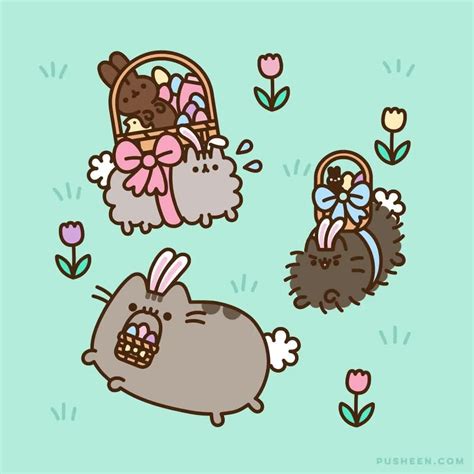 Pusheen On Instagram “hoppy Easter From Pusheen Pip And Stormy 🌷