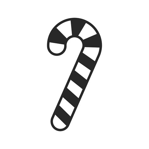 Black Candy Cane Icon On White Background Illustration 48862304 Vector Art At Vecteezy
