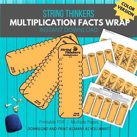 Multiplication Facts String Thinkers Math Wrap Set 3 Etsy