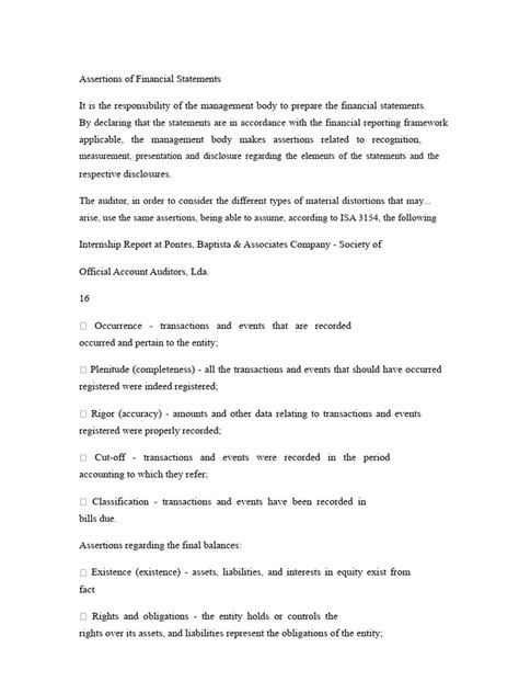 Assertions Of Financial Statements Pdf