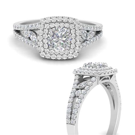 Shop Cushion Cut Antique Split Shank Ring Online