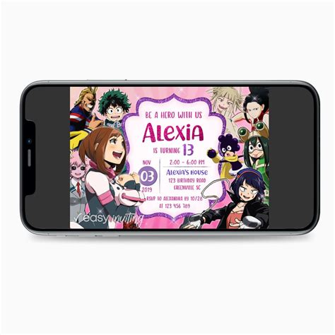 My Hero Academia Birthday Invitation Printable Easy Inviting
