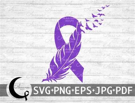 Ulcerative Colitis Feather Ribbon Svg Ulcerative Colitis Awareness