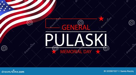 Saluting General Pulaski With Patriotic Usa Flag Design On Memorial Day