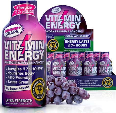 Vitamin Energy Extra Strength Energy Drink Shots Natural